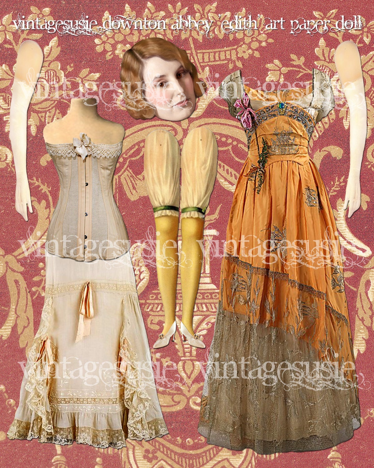 EDITH Digital Paper Doll from DOWNTON ABBEY Vintage Edwardian | Etsy