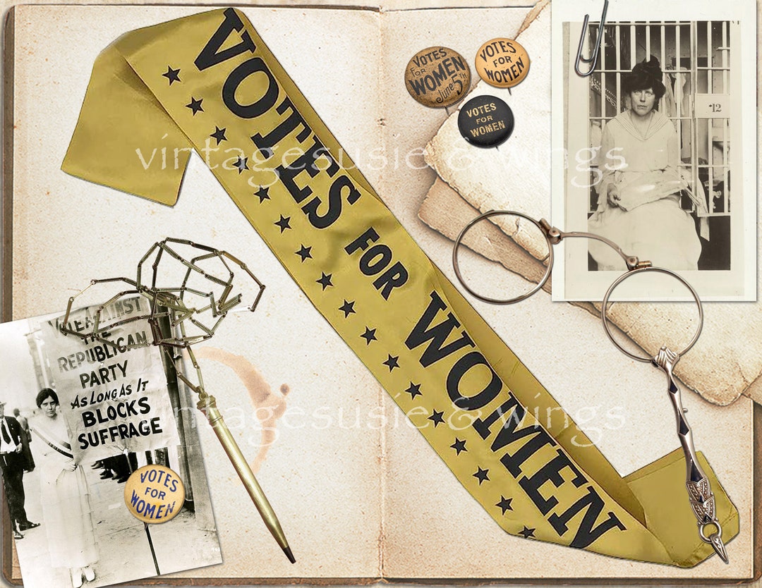 Vintage Women Suffragettes Collage Kit, 19th Amendment, Junk Journal ...