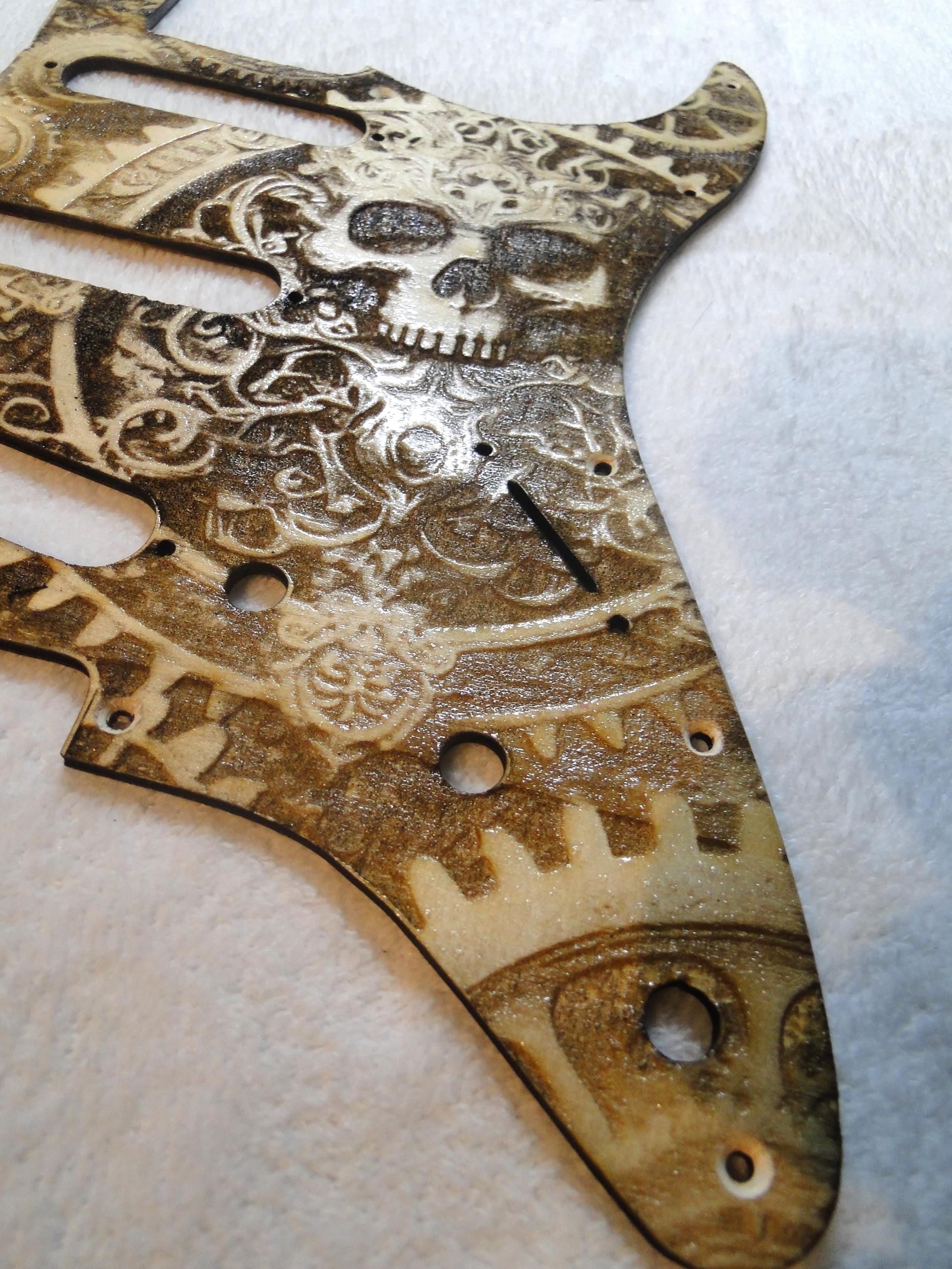 Fender Stratocaster Style Guitar-pickguard 11 Hole 3 Ply Wood Laser ...