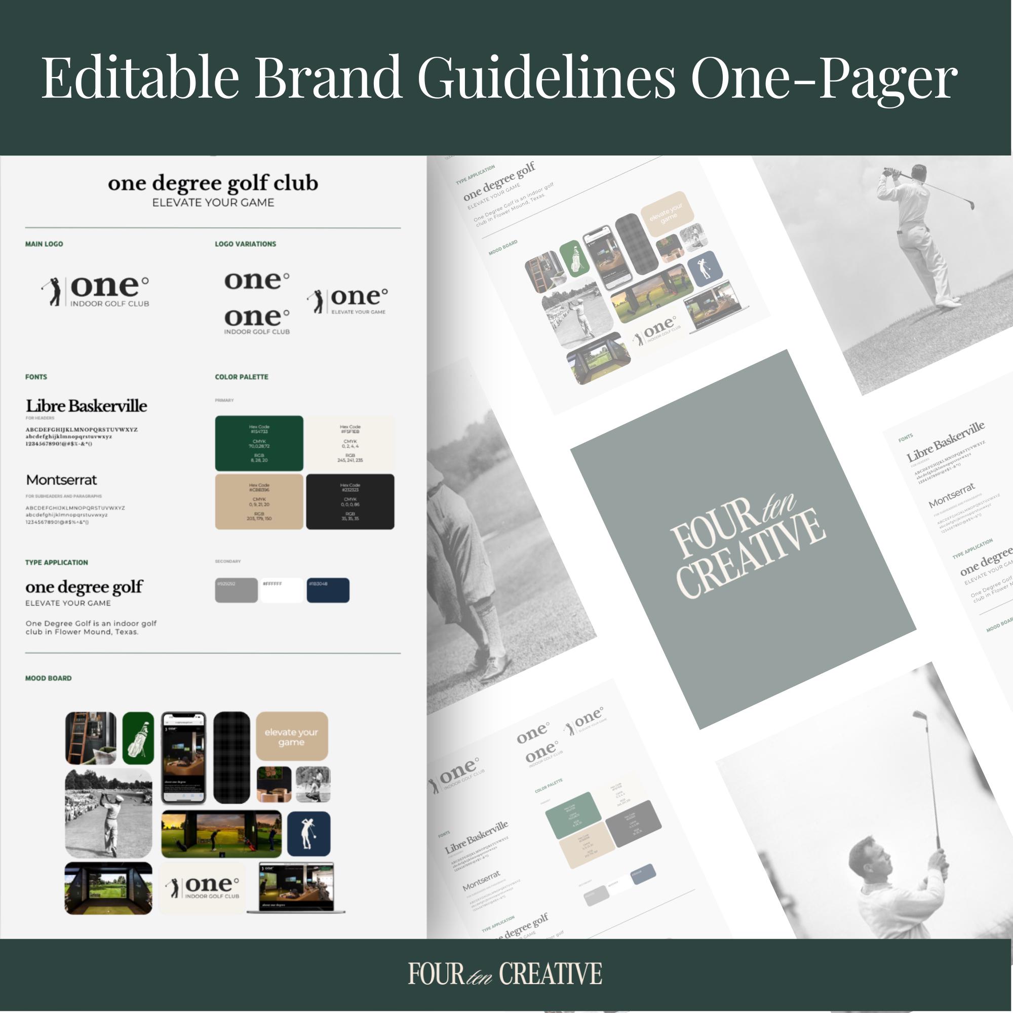 Editable Brand Guidelines One-pager Small Business Branding Canva ...