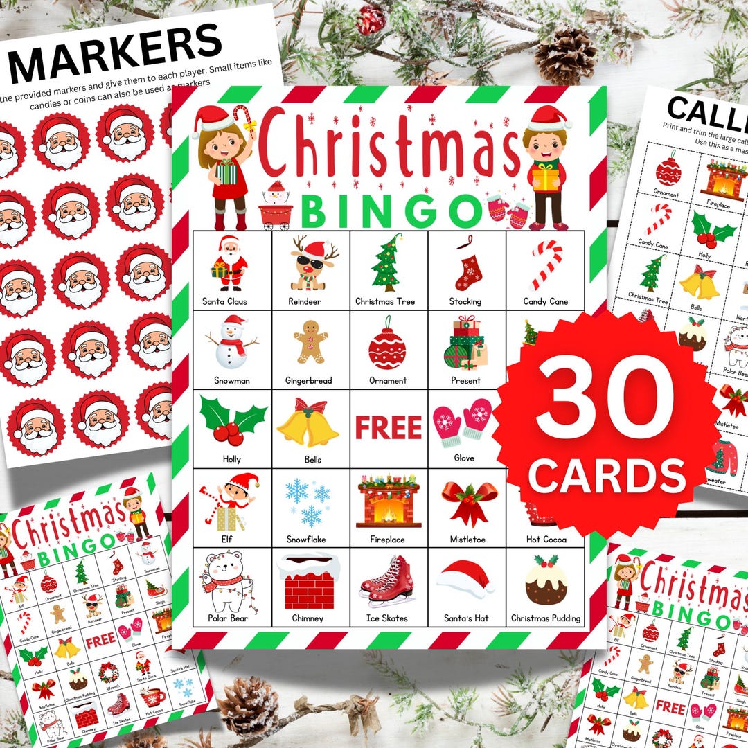 Christmas Bingo Game for Kids , Printable Christmas Bingo Cards ...