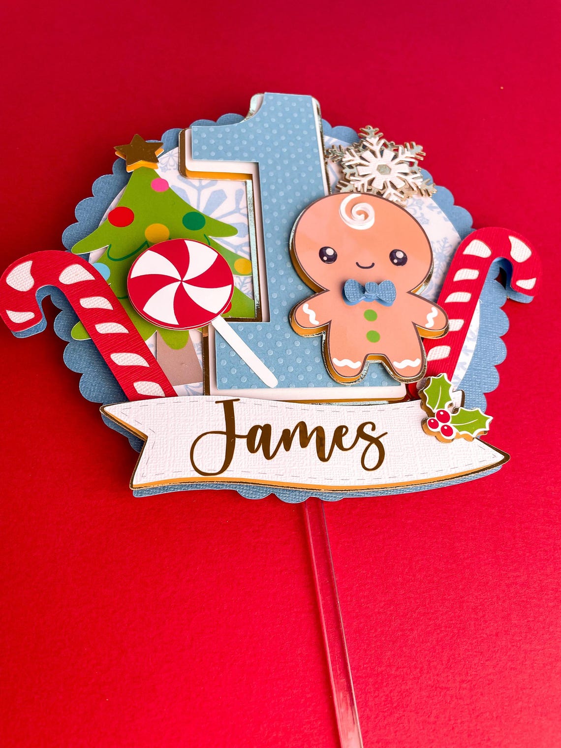Gingerbread Boy Cake Topper Christmas 1st Birthday Decor Cute First ...