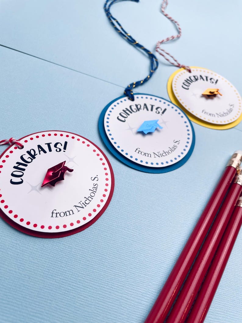 Graduation Tags End of School Year Gift Tags Custom Graduation Gift Tag ...