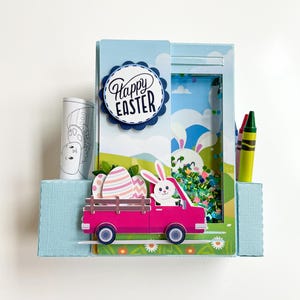 Easter Deluxe Activity Box Party Favor Sliding Box Easter Treat Box ...