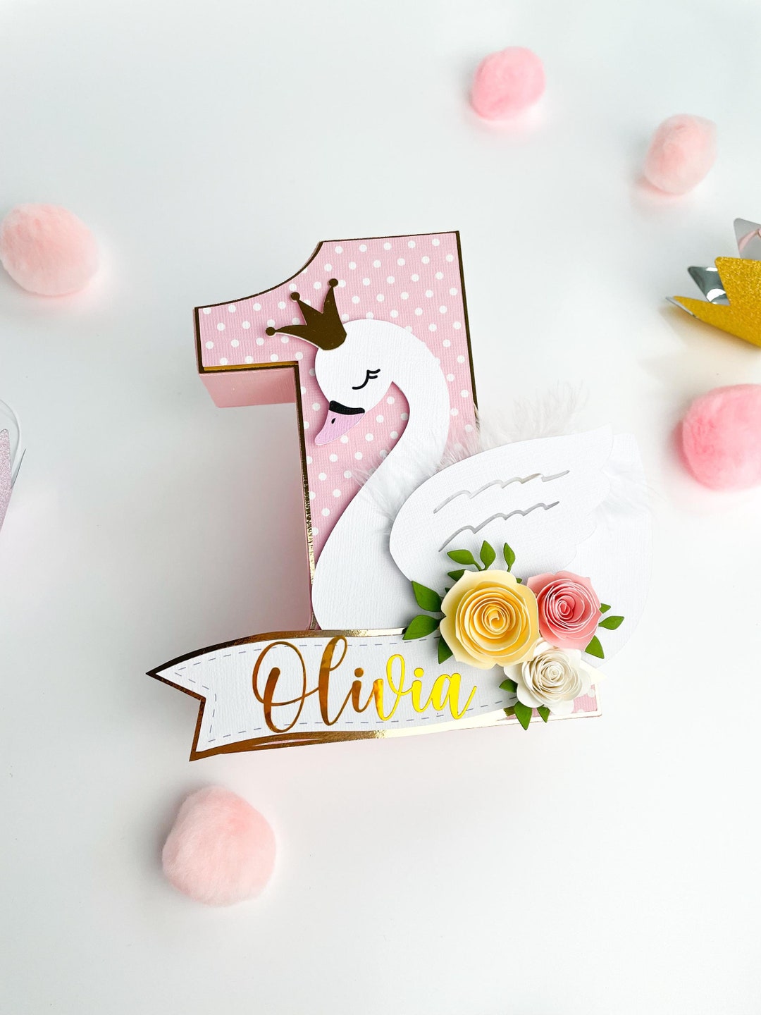 Swan 3D Numbers or Letters Swan Birthday Decor for Girls Swan ...