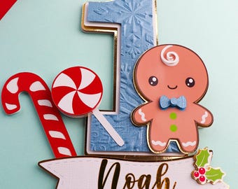 Gingerbread House Cake Topper Merry Christmas 1st Birthday Decor Girl ...