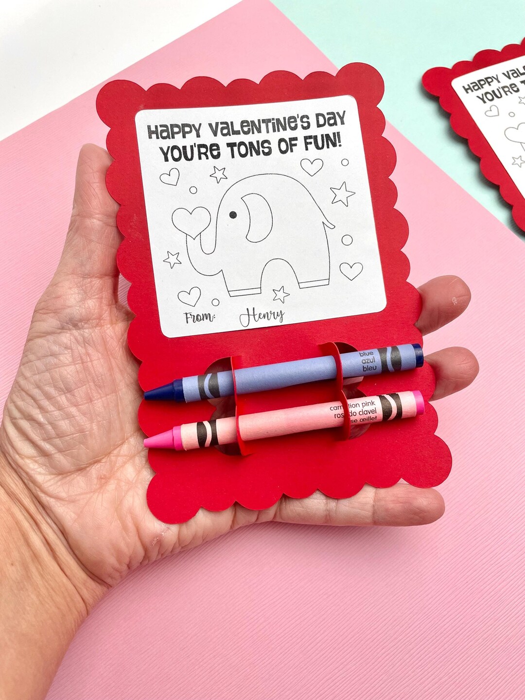 Valentines Coloring Card Valentines Day Coloring Sheet Personalized ...