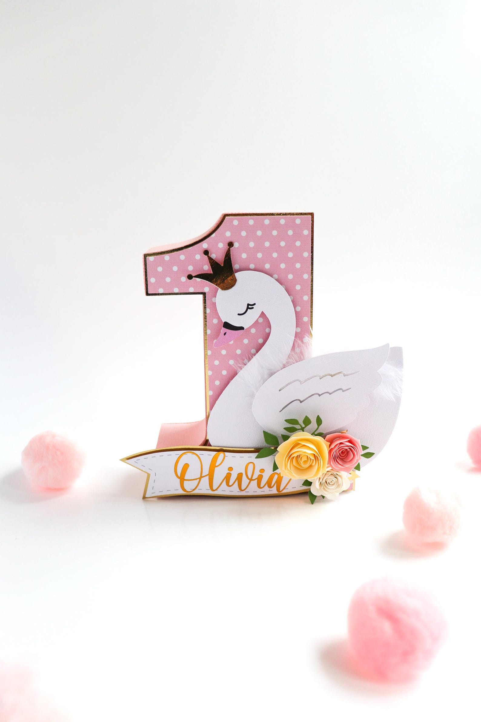 Swan 3D Numbers or Letters Swan Birthday Decor for Girls Swan ...