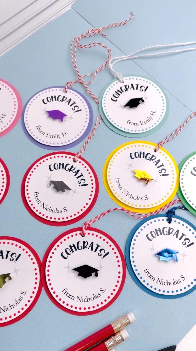 Graduation Tags End of School Year Gift Tags Custom Graduation Gift Tag ...