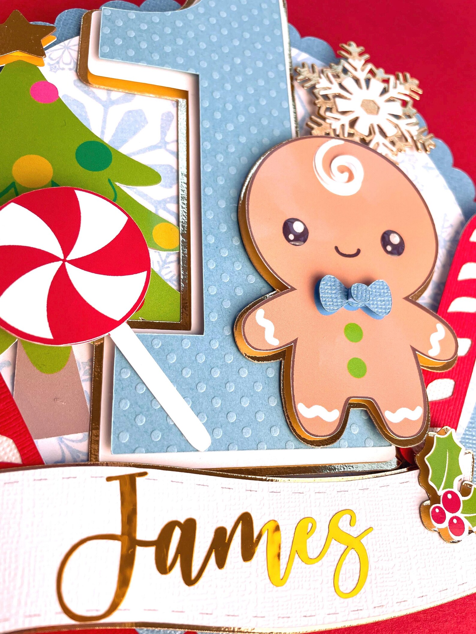Gingerbread Boy Cake Topper Christmas 1st Birthday Decor Cute First ...