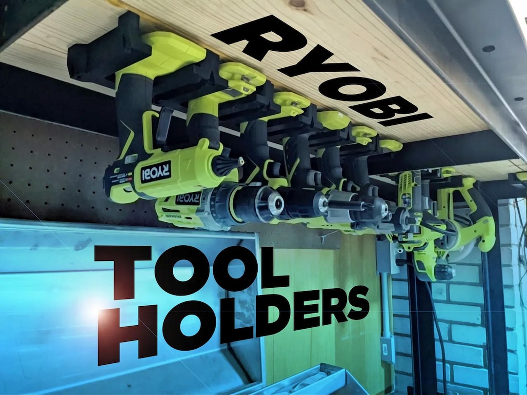 Ryobi Tool Holder - 3D Printed (4- Pack), Tool Organizer, Gift for Him ...