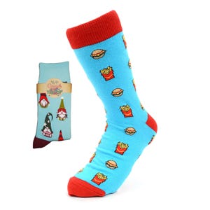Men's French Fries and Hamburger Novelty Socks, Men's Novelty Socks ...