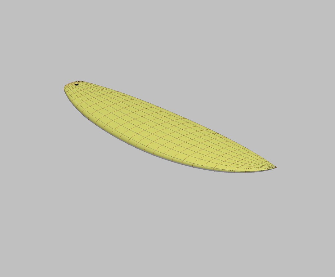 6'1" Shortboard Tri Fin Surfboard 3D Model - STL, OBJ, & DXF Files - Etsy