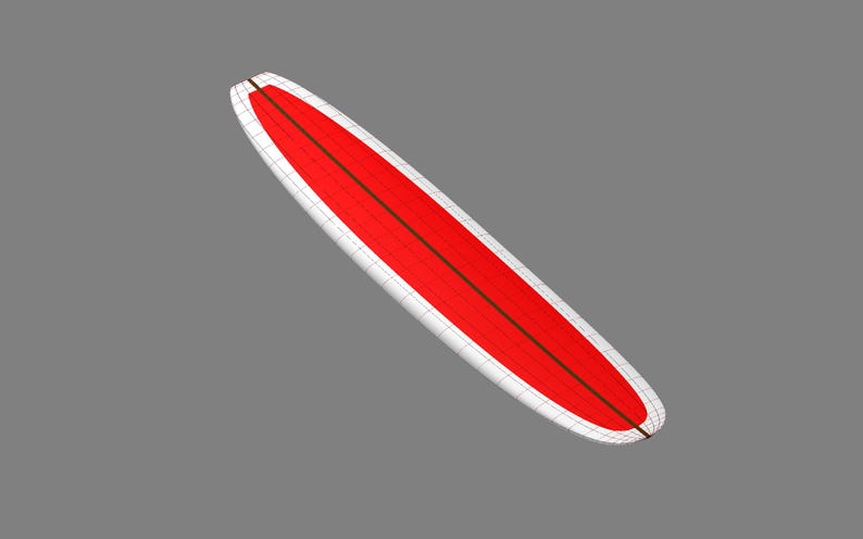 9'2" Longboard Surfboard 3D Model - STL, OBJ, & DXF Files - Etsy