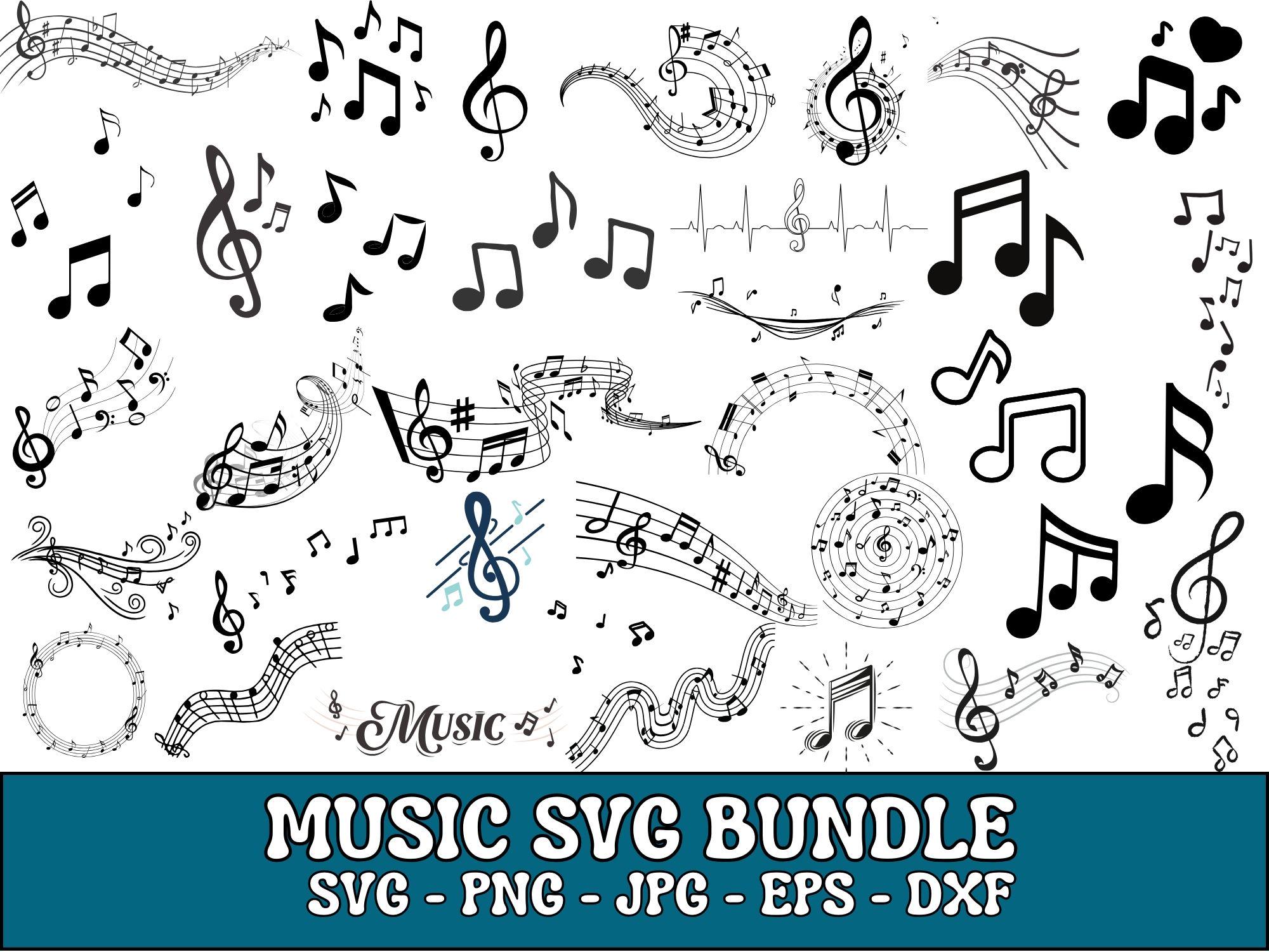 MUSIC NOTES SVG, Music Notes Bundle Svg, Music Notes Clipart , Music ...