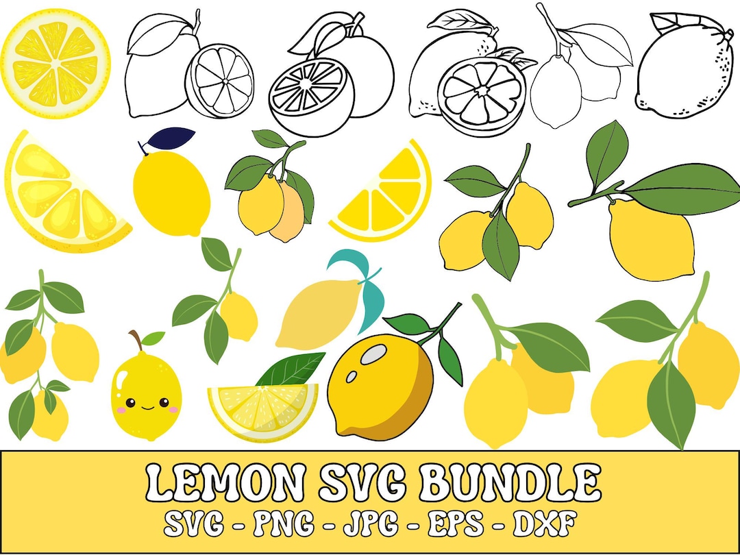 Lemon SVG Bundle - Lemon PNG Bundle - Lemon Clipart - Lemon SVG Cut ...