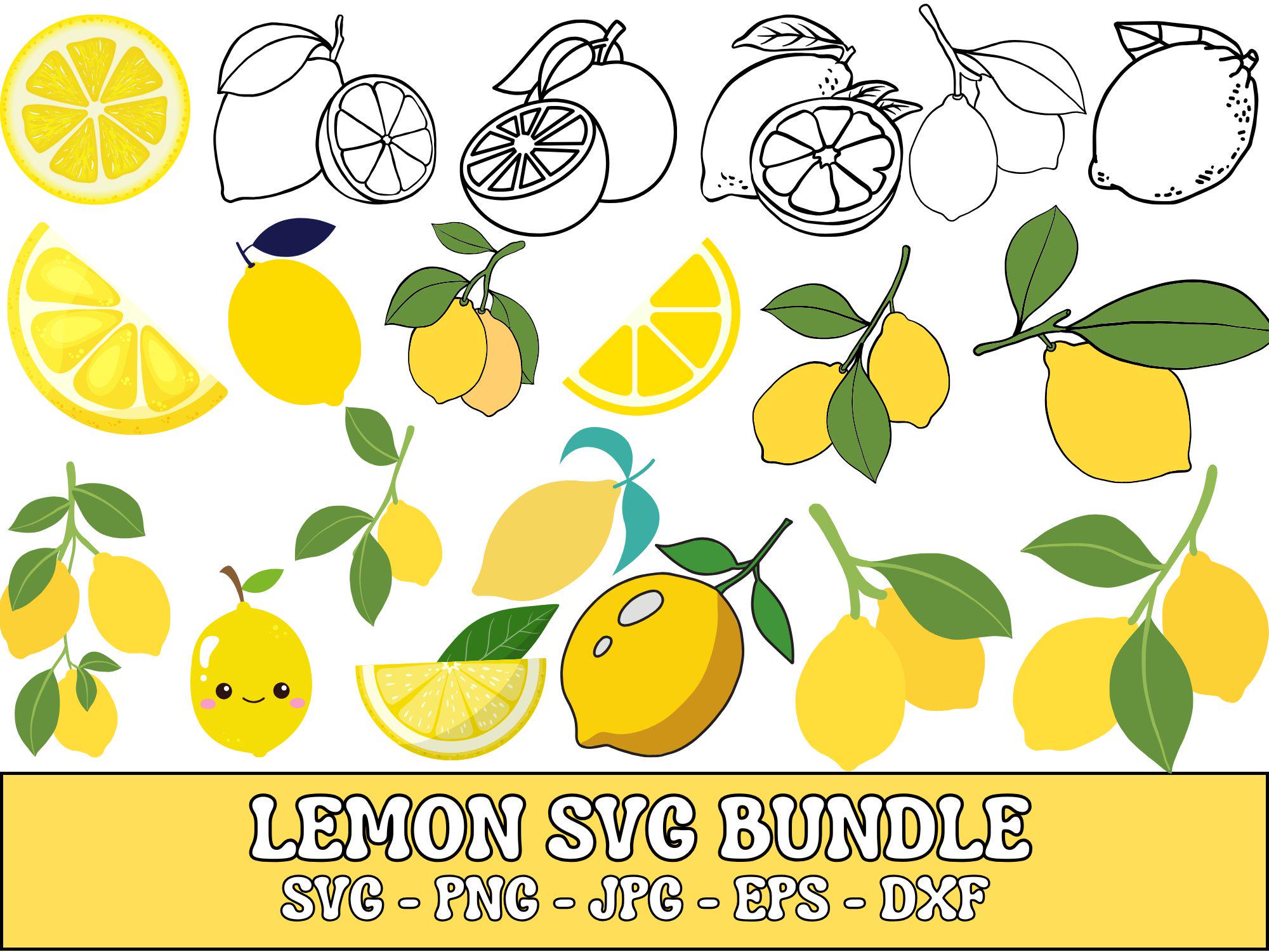Lemon SVG Bundle: Clipart, Cut Files for Cricut (digital Download) - Etsy
