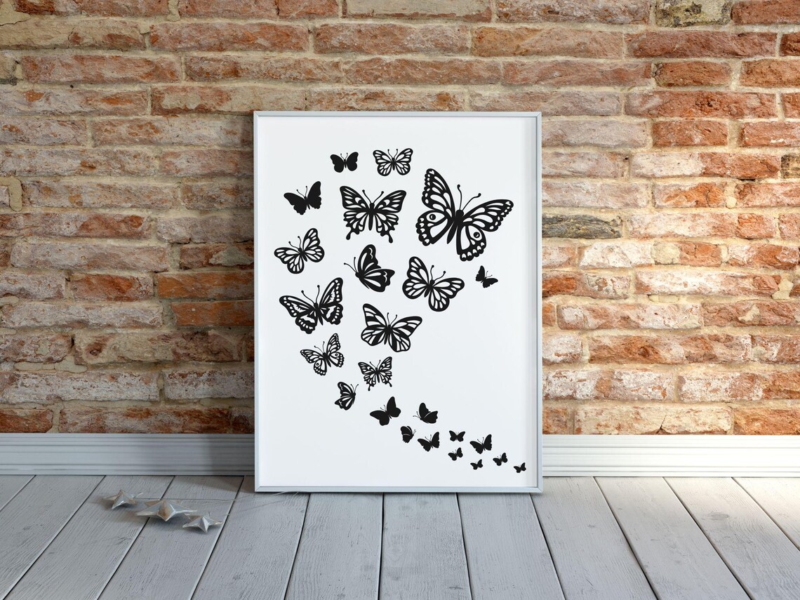 Flying Butterfly SVG Bundle: Swarm Design, Cricut & Silhouette Cut ...