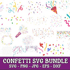 Confetti SVG Bundle: Birthday Party Clipart (digital Files) - Etsy