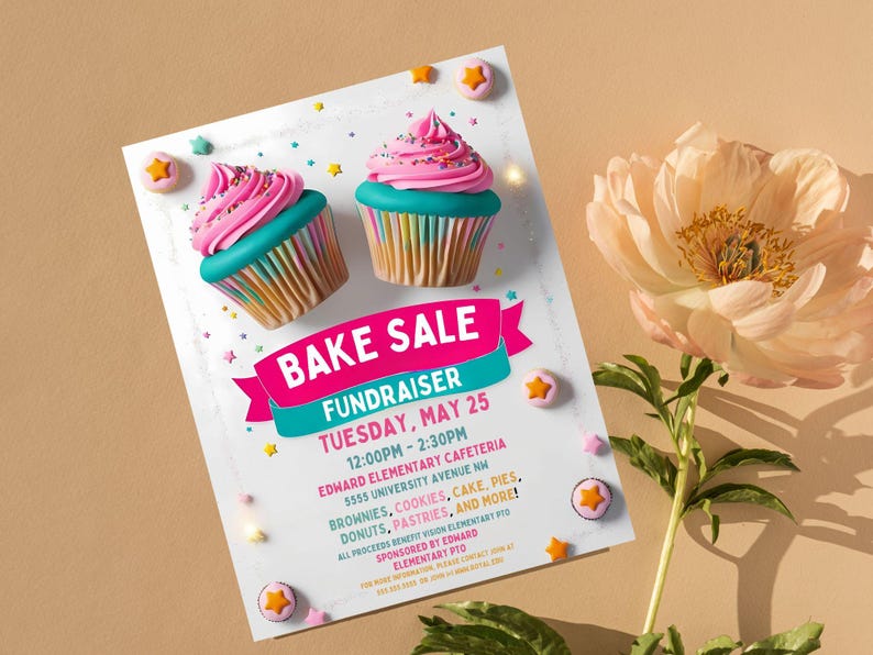 EDITABLE Bake Sale Flyer, Printable PTA, PTO Flyer, School Family ...
