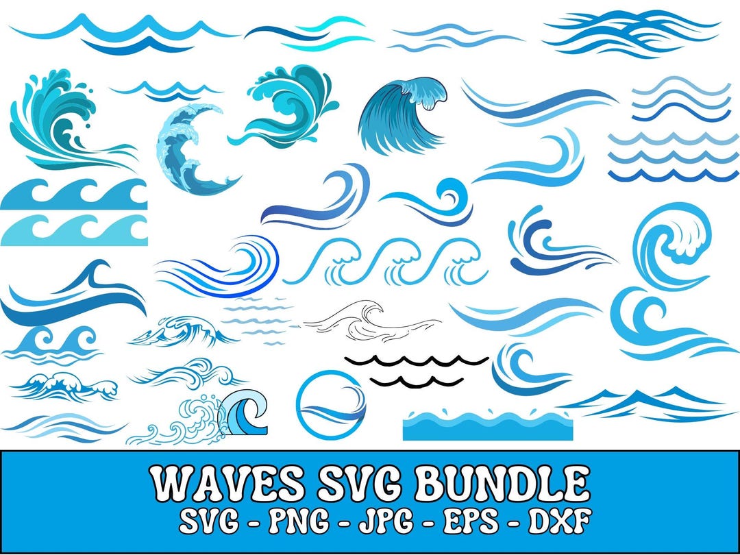 Ocean Waves SVG Bundle: Nautical Cut Files (digital Download) - Etsy