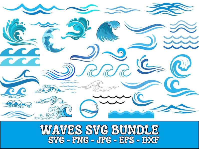 Ocean Waves SVG Bundle: Nautical Cut Files (digital Download) - Etsy