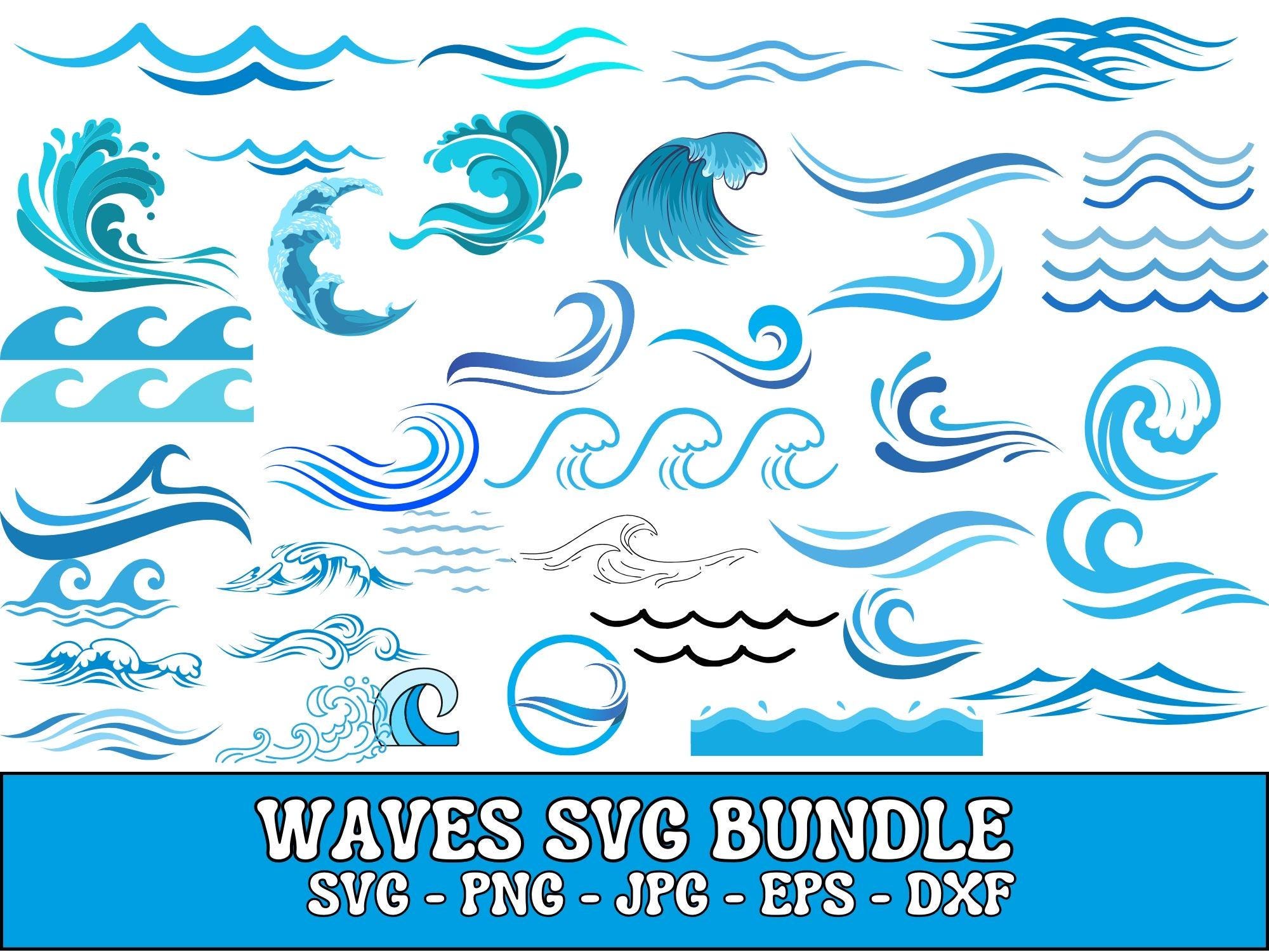 Ocean Waves SVG Bundle: Nautical Cut Files (digital Download) - Etsy