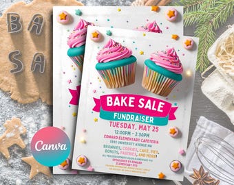 EDITABLE Bake Sale Flyer, Printable PTA, PTO Flyer, School Family ...