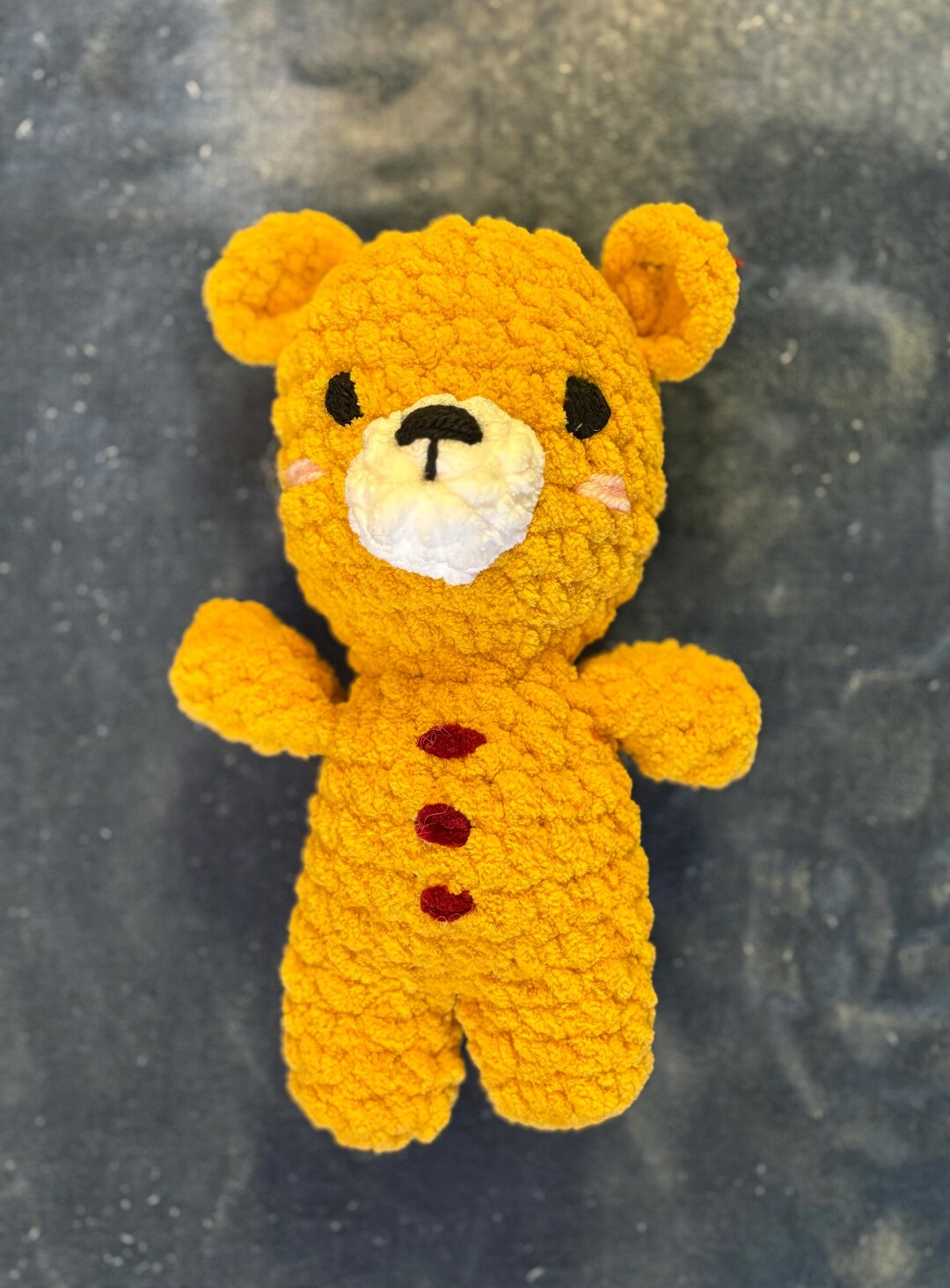 Soft Teddy Bear Plushie With Buttons - Etsy