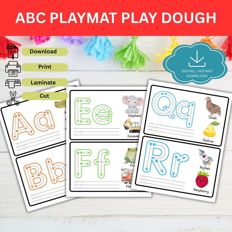 ABC Playdough Mats | Letter Tracing, Fine Motor Skills (PDF Printable ...