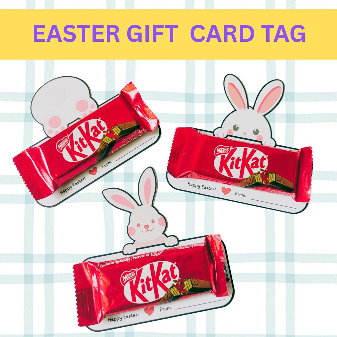 Easter Kit Kat Gift Card Printable | Editable Canva Easter Classroom ...