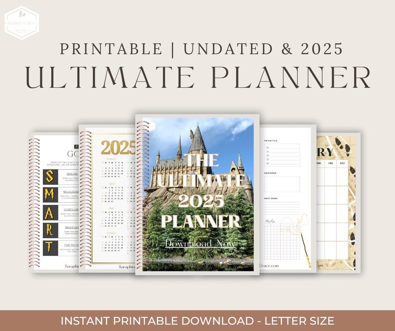2025 Printable and Digital Harry Potter Monthly Planner | Printable ...
