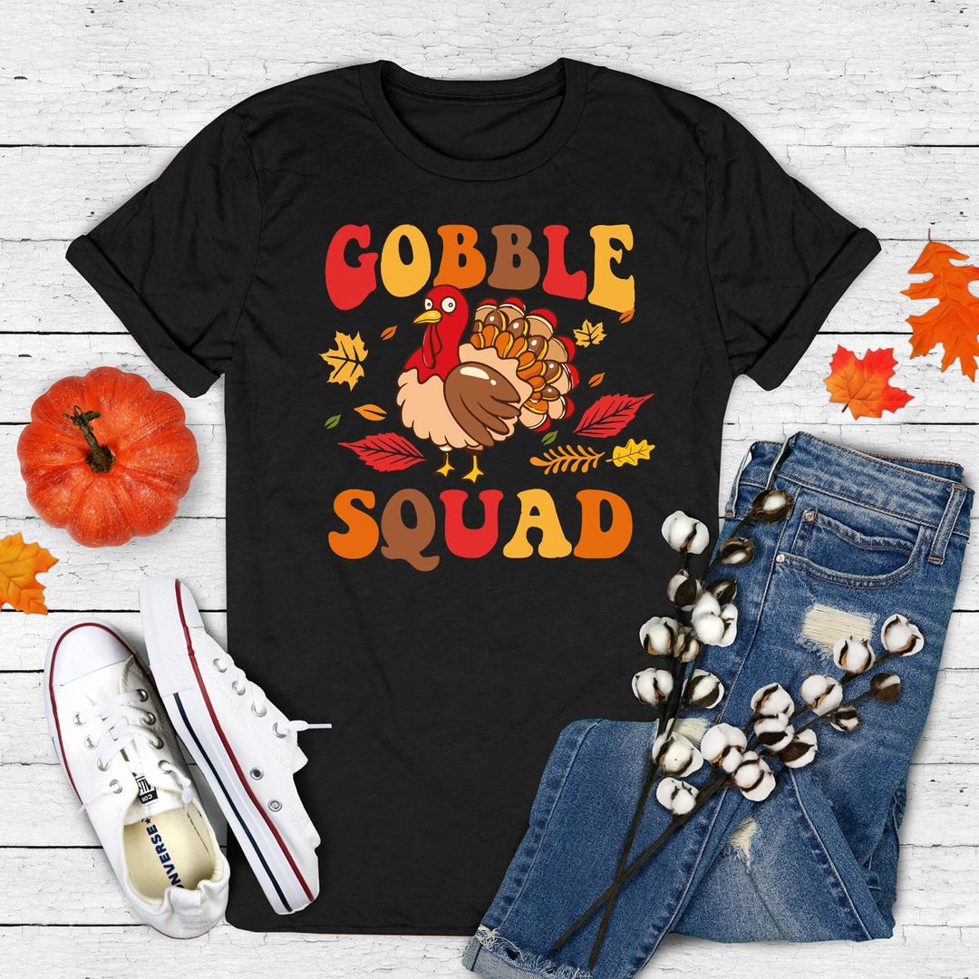 Gobble Squad Thanksgiving Matching Shirt: Family Turkey Tee - Etsy