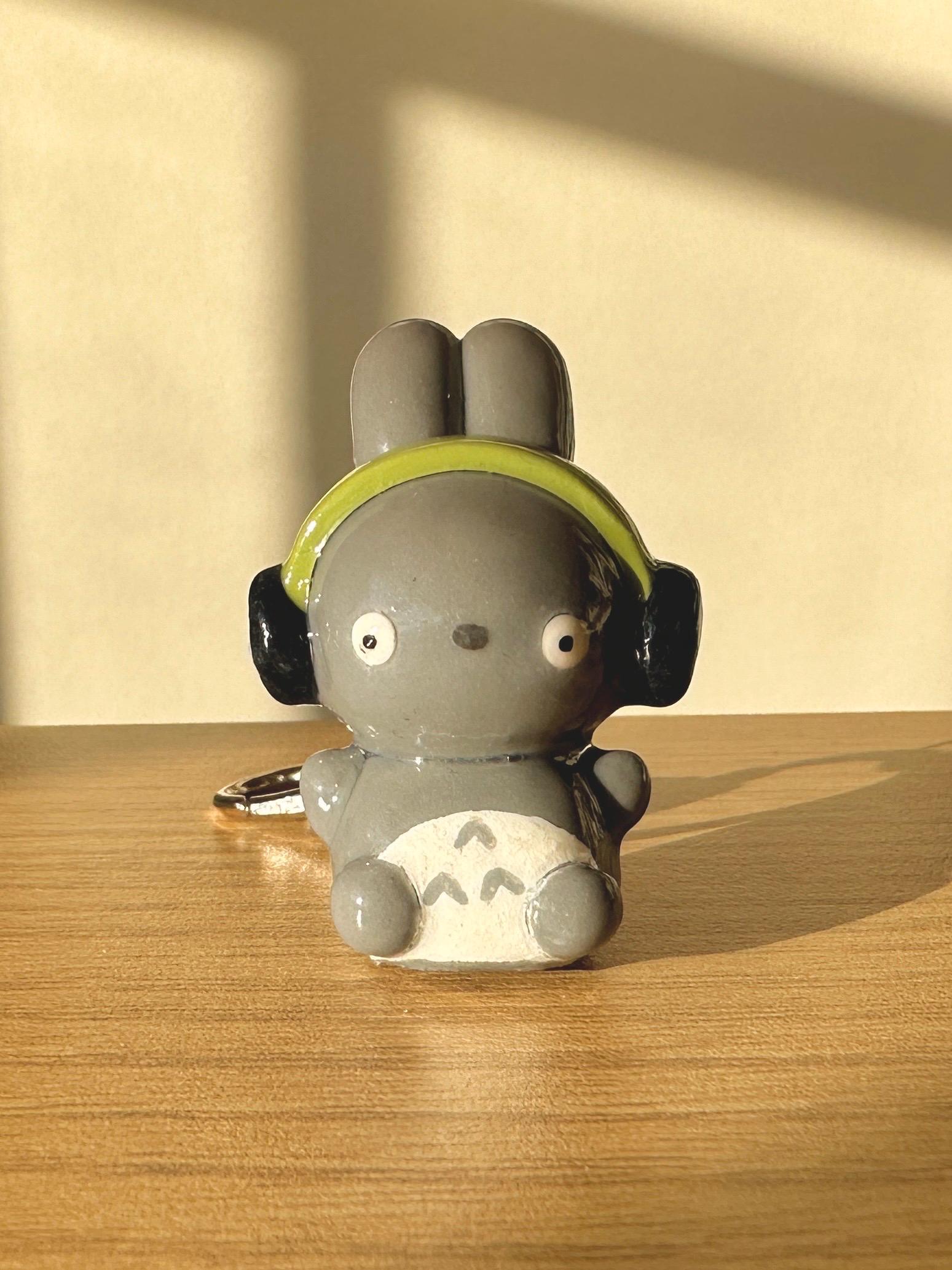 Totoro Bunny With No-face Headphones Handmade Clay Keychain - Etsy