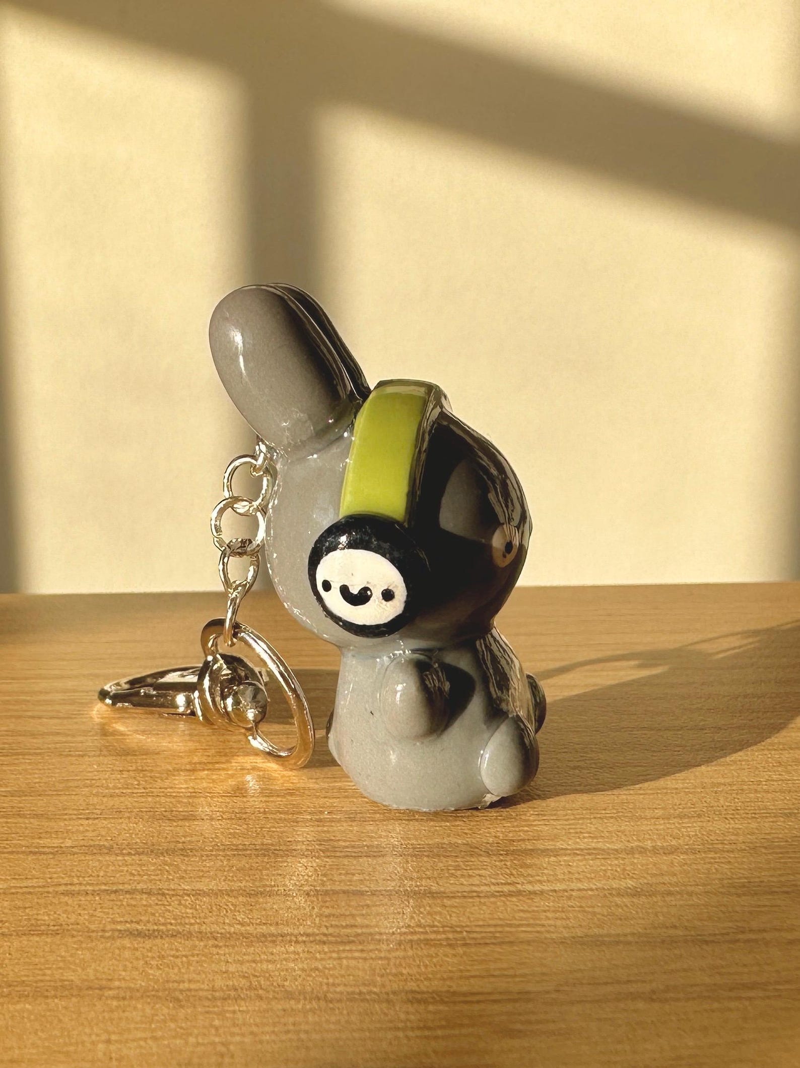 Totoro Bunny With No-face Headphones Handmade Clay Keychain - Etsy