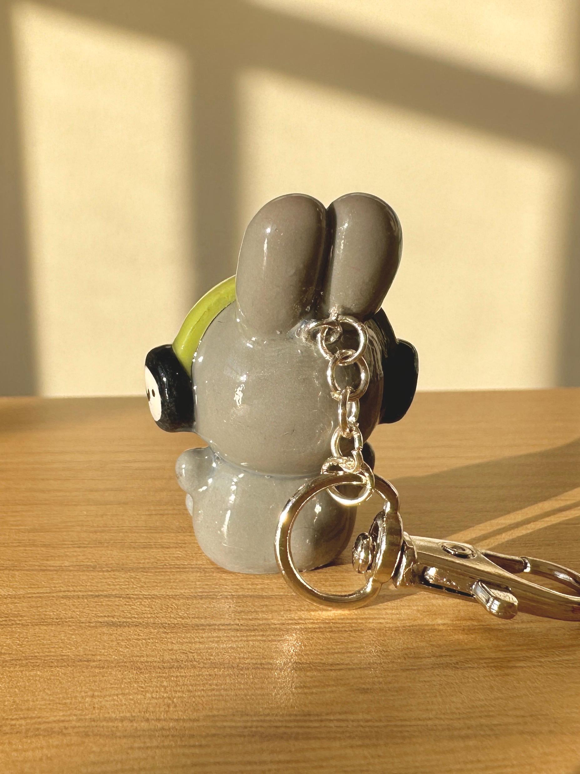 Totoro Bunny With No-face Headphones Handmade Clay Keychain - Etsy