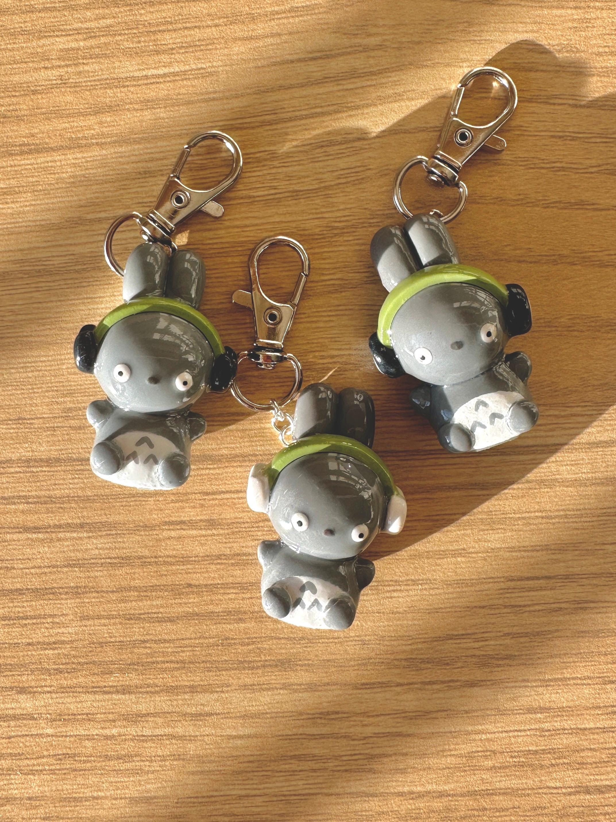 Totoro Bunny With No-face Headphones Handmade Clay Keychain - Etsy