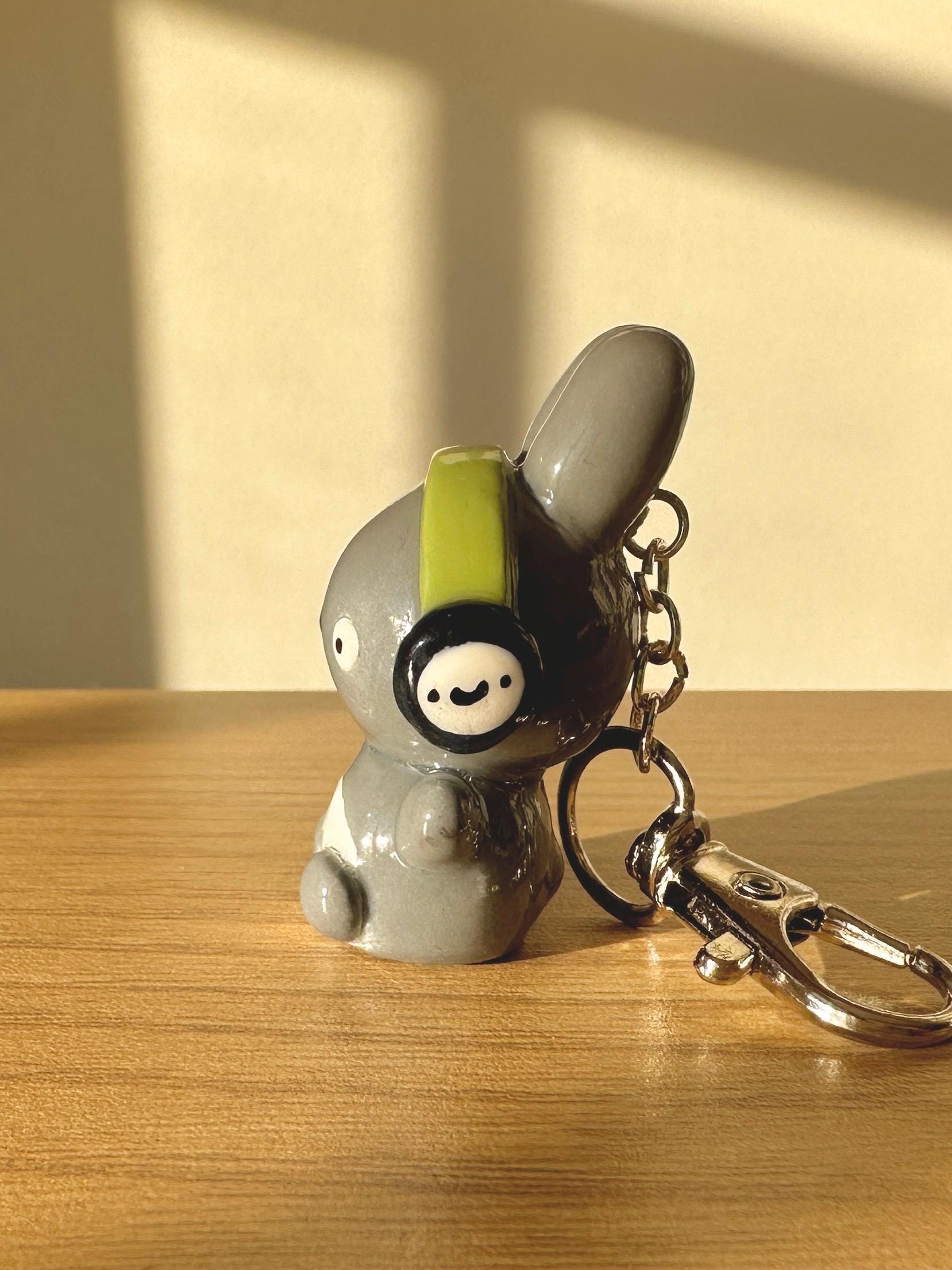 Totoro Bunny With No-face Headphones Handmade Clay Keychain - Etsy