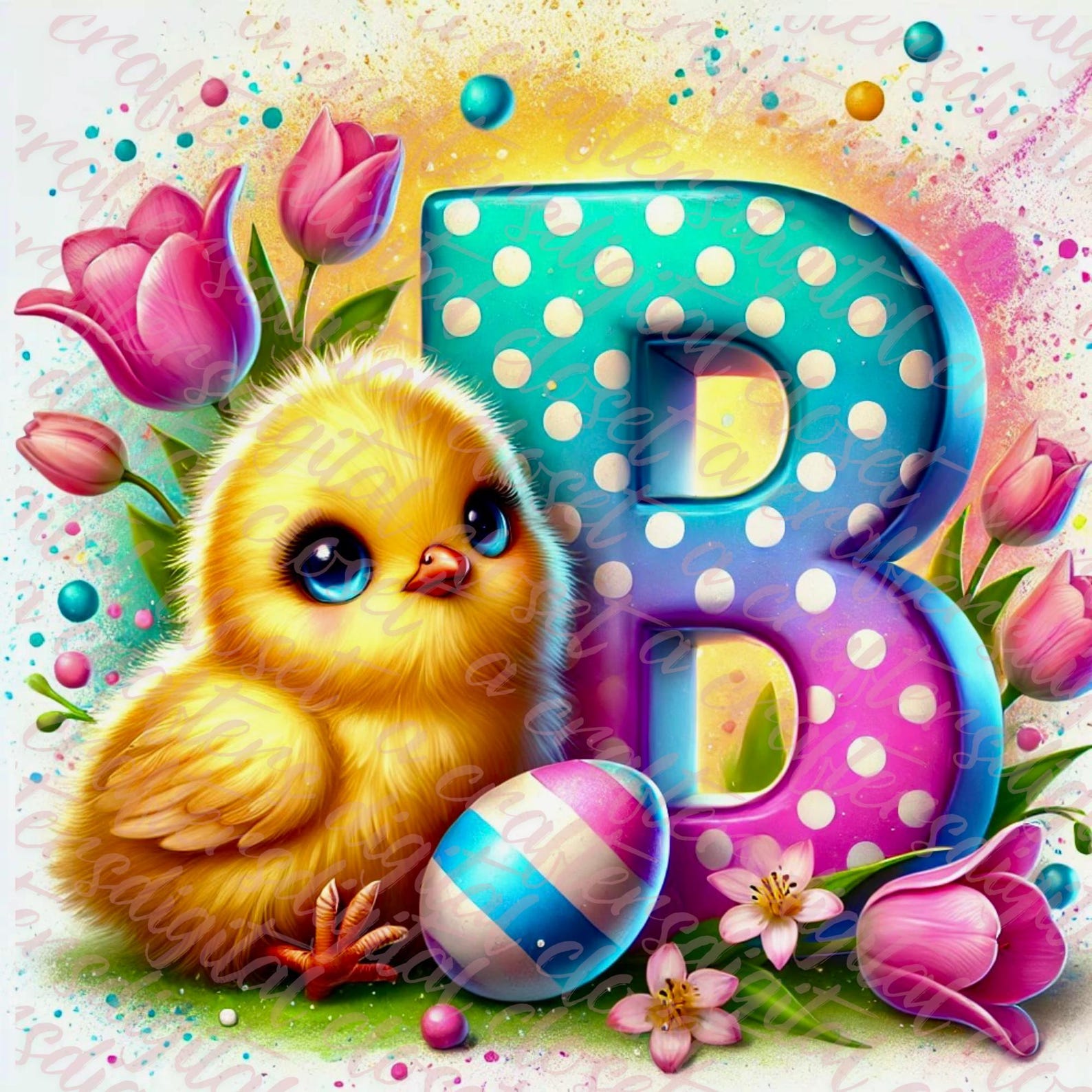 Easter Chick Letters PNG - Etsy