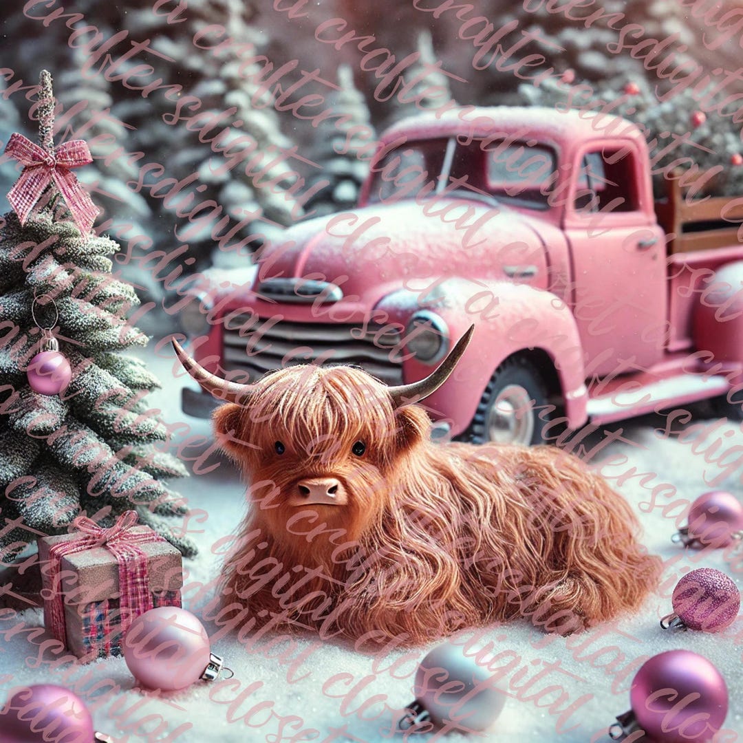 Christmas Baby Highland Cow - Etsy