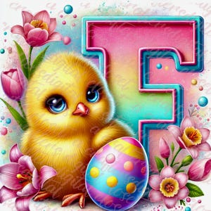 Easter Chick Letters PNG - Etsy