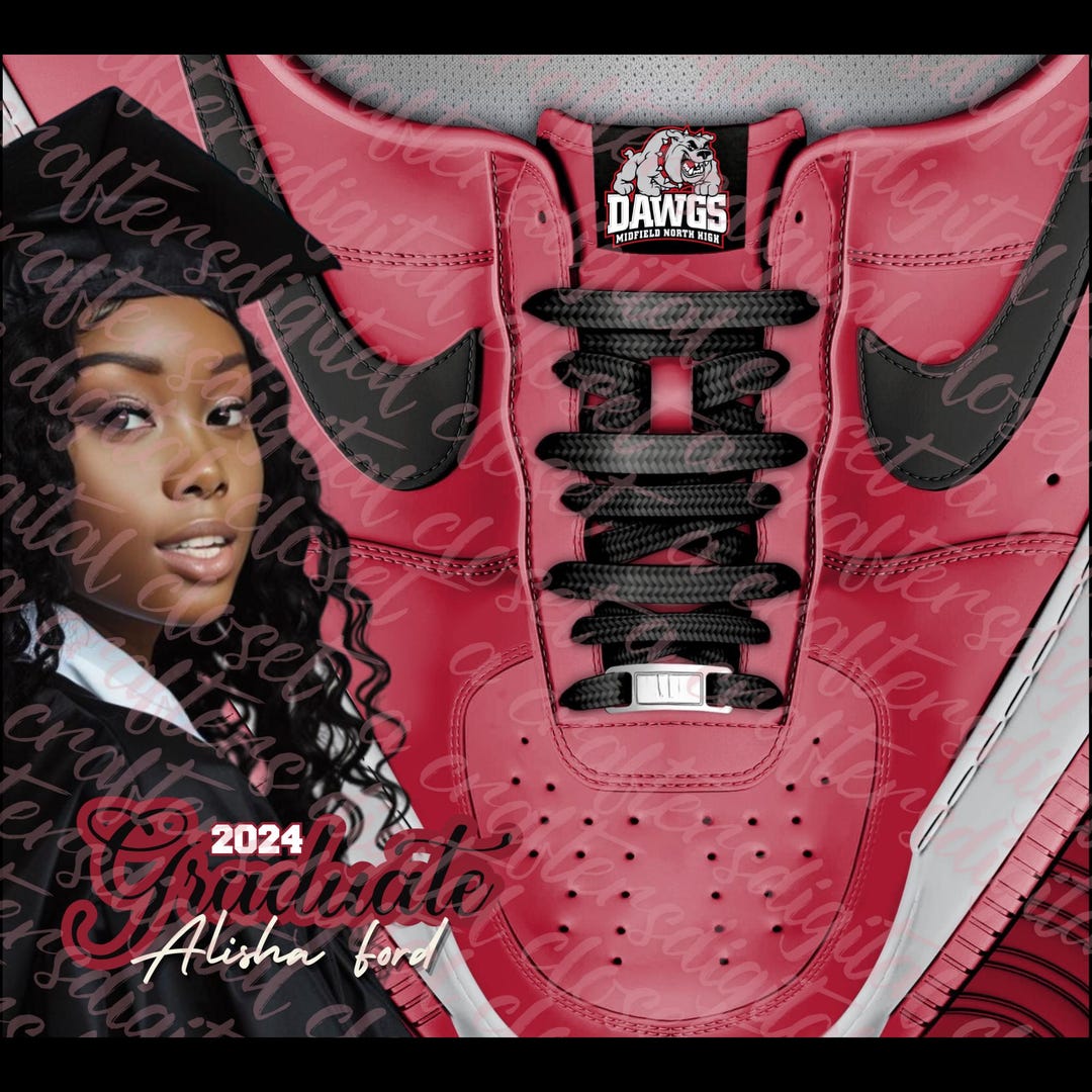 Red Graduation Shoe Editable Template - Etsy