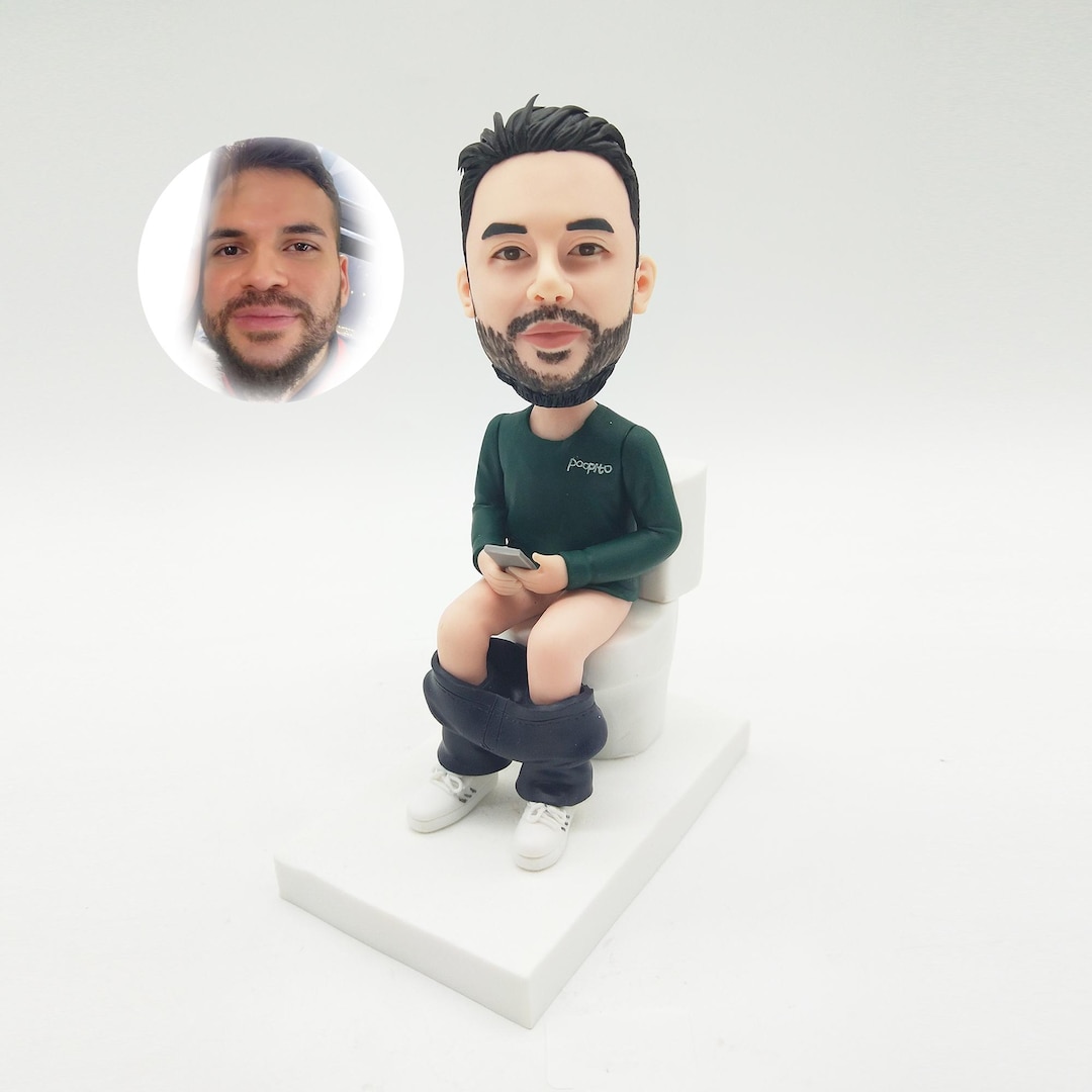 Custom Man on Toilet Bobblehead: Funny Personalized Figurine - Etsy