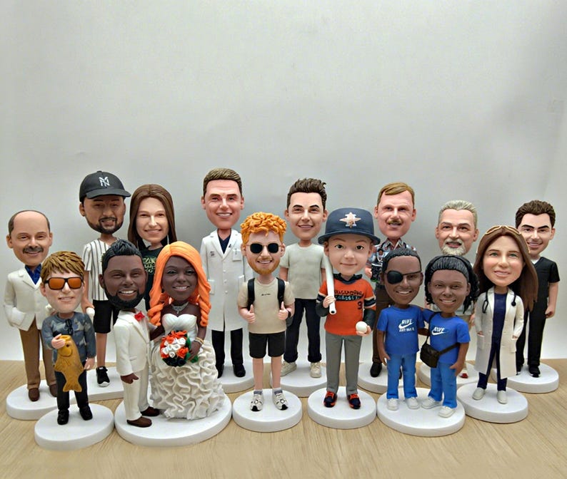 Custom Couple Bobbleheads, Personalized Clay Figurines From Photo - Etsy