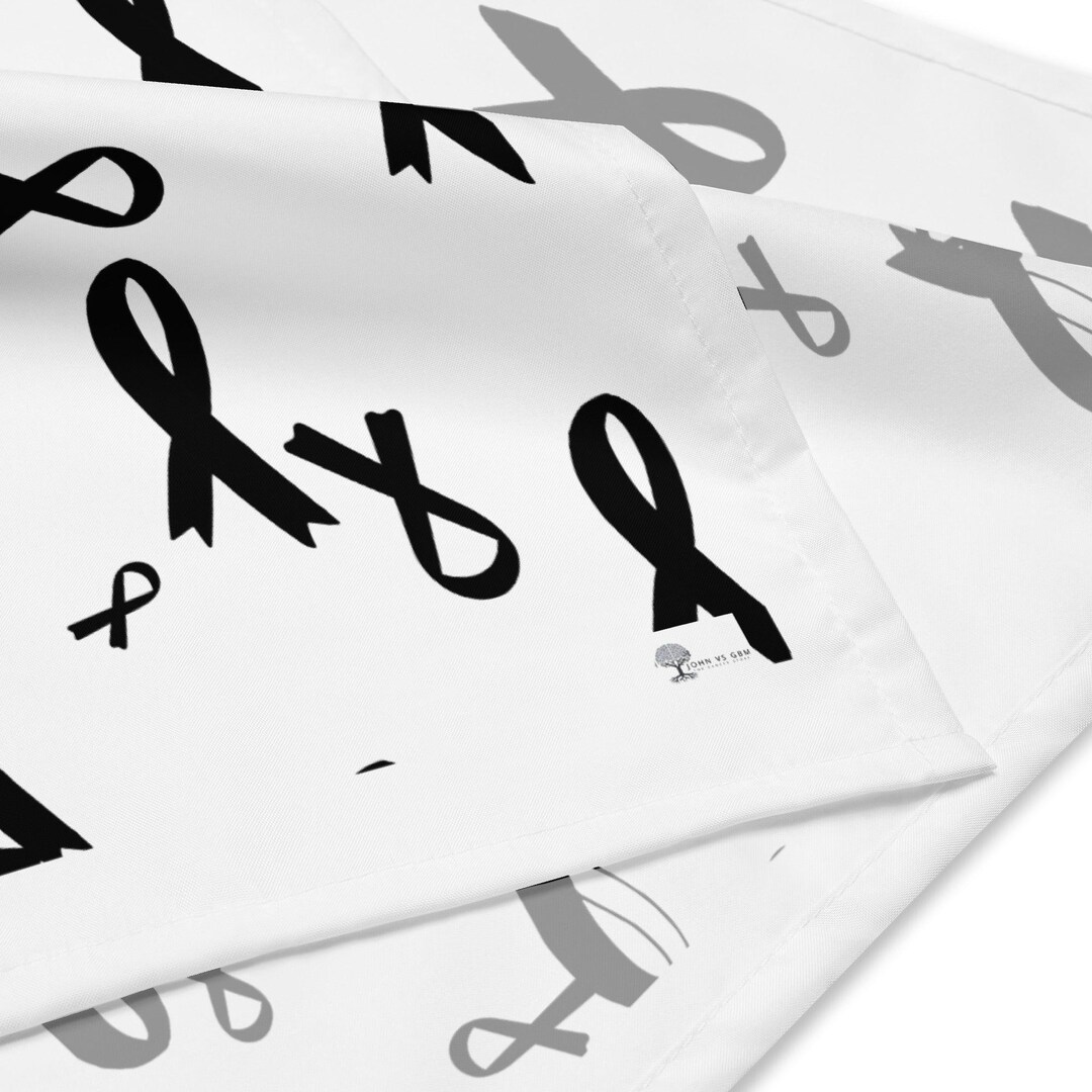 Large Black Cancer Ribbon Bandana for Chemo | Melanoma & Skin Cancer ...