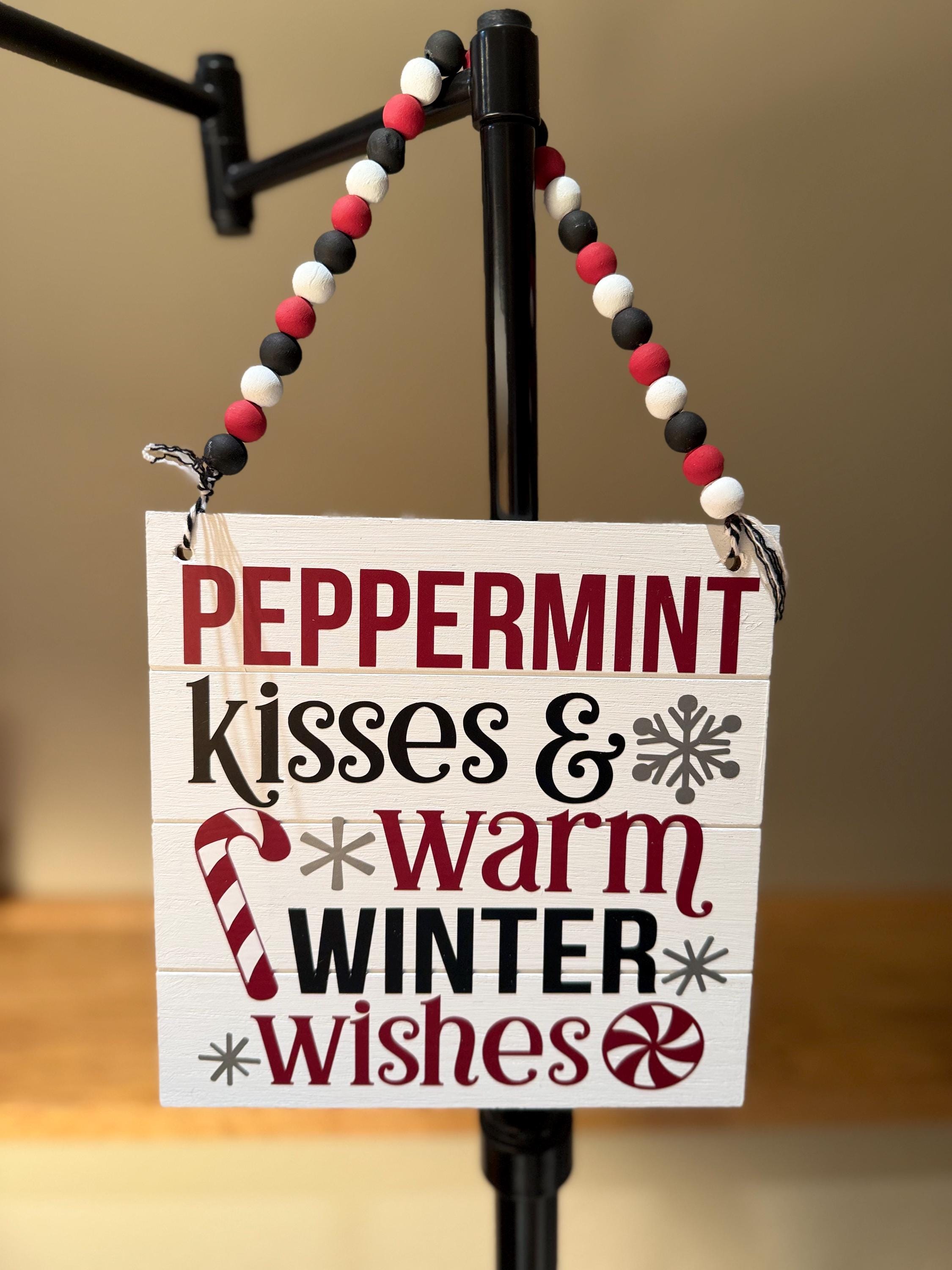 Handmade Peppermint Kisses Wood Sign: Winter Wishes Decor - Etsy