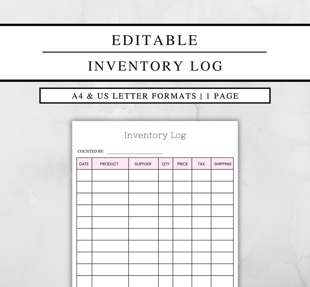 Editable Inventory Tracker, Small Business Inventory Tracker, Inventory ...