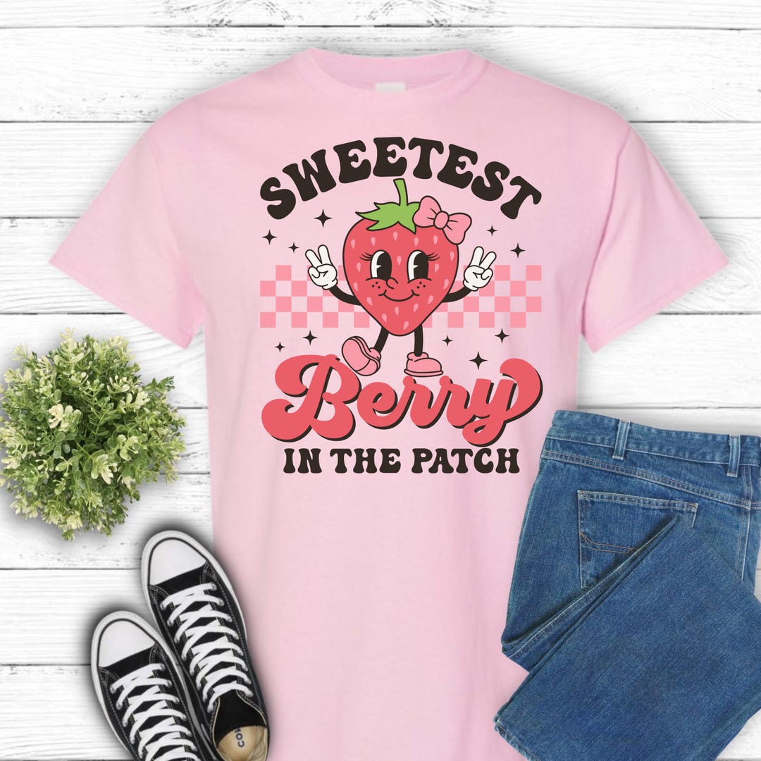 Cute Strawberry Shirt, Cutest Berry in the Patch, Kids Summer Shirt ...