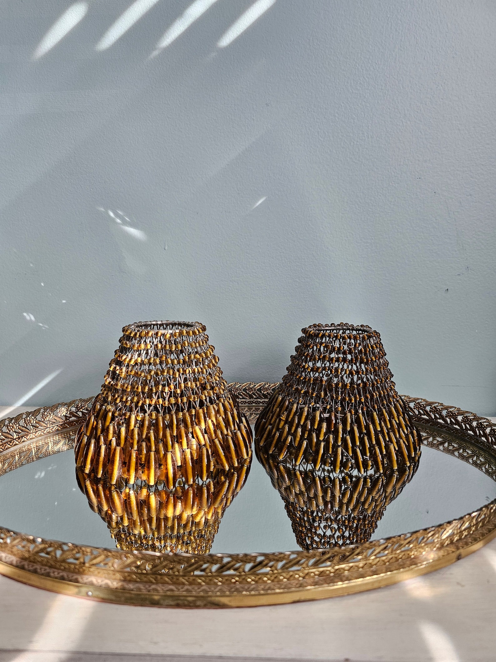 Vintage Small Beaded Lamp Shades - Etsy