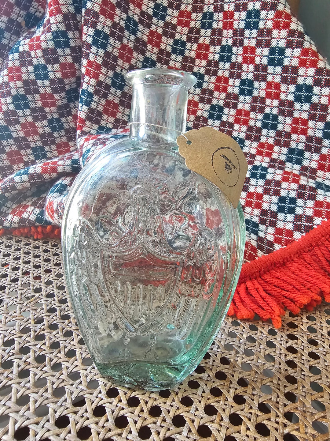 Vintage Collectible Decanter Bottle With Eagle Inlay - Etsy